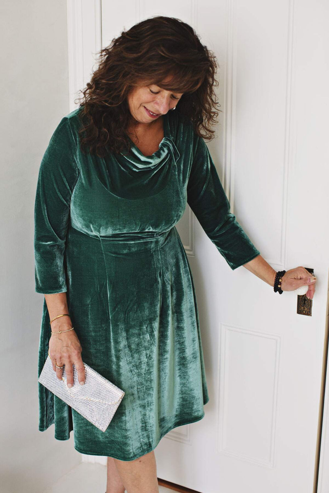 Claire Dress - Spruce Velvet FINAL SALE – karina dresses