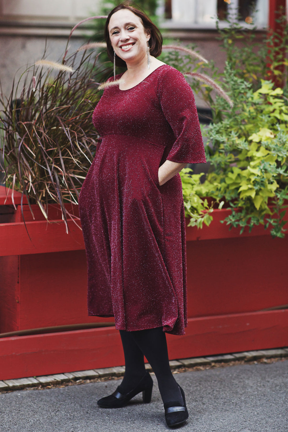 Emily Dress - Burgundy Sparkle [FINAL SALE] – karina dresses