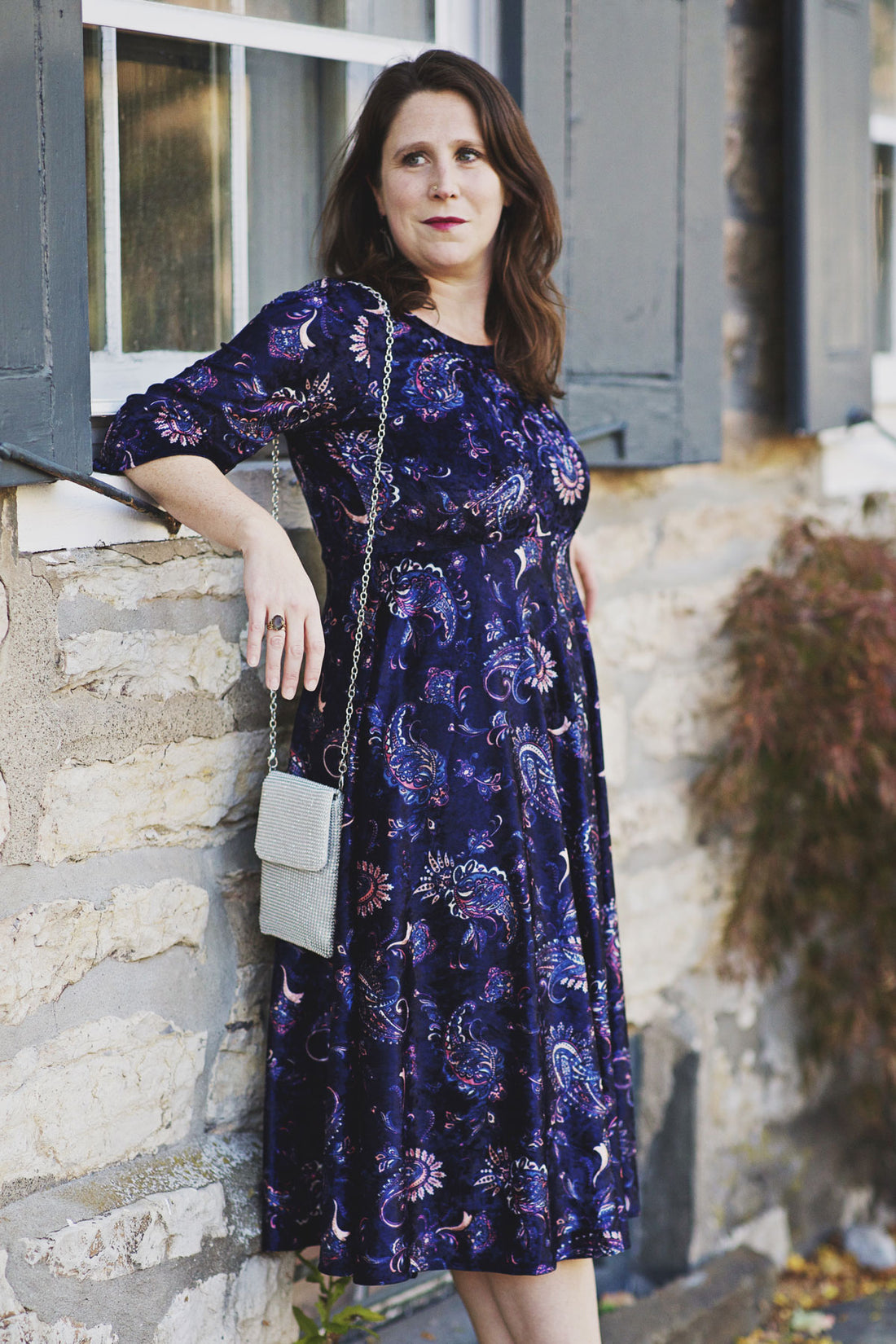 Emily Dress - Paisley Velvet [FINAL SALE] – karina dresses