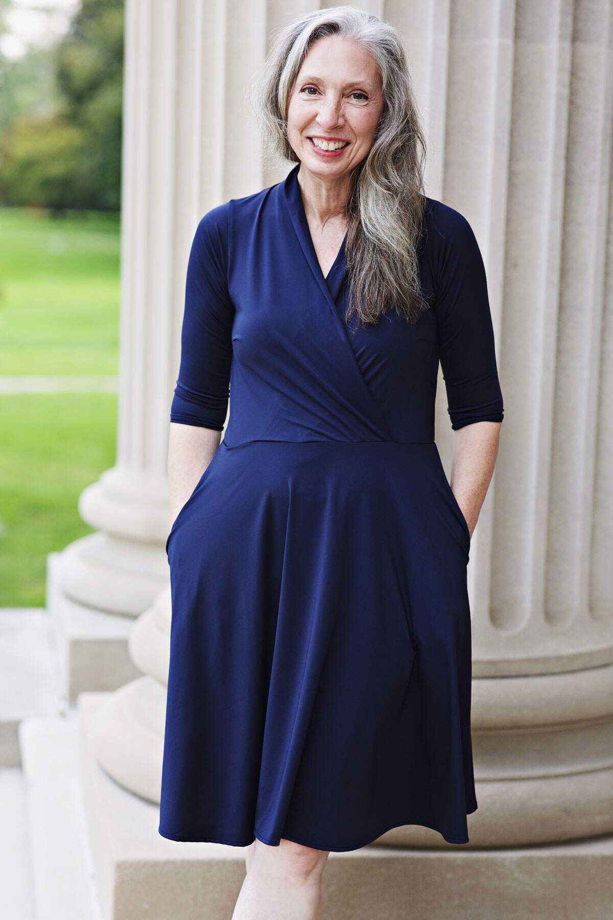 Joan Dress (3/4 Sleeves) - Midnight Blue [FINAL SALE] – karina dresses