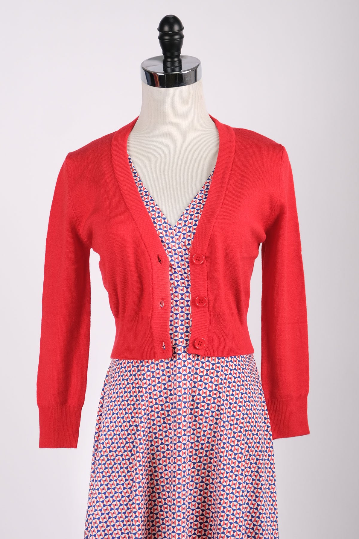 Tomato Red Cropped Cardigan – karina dresses