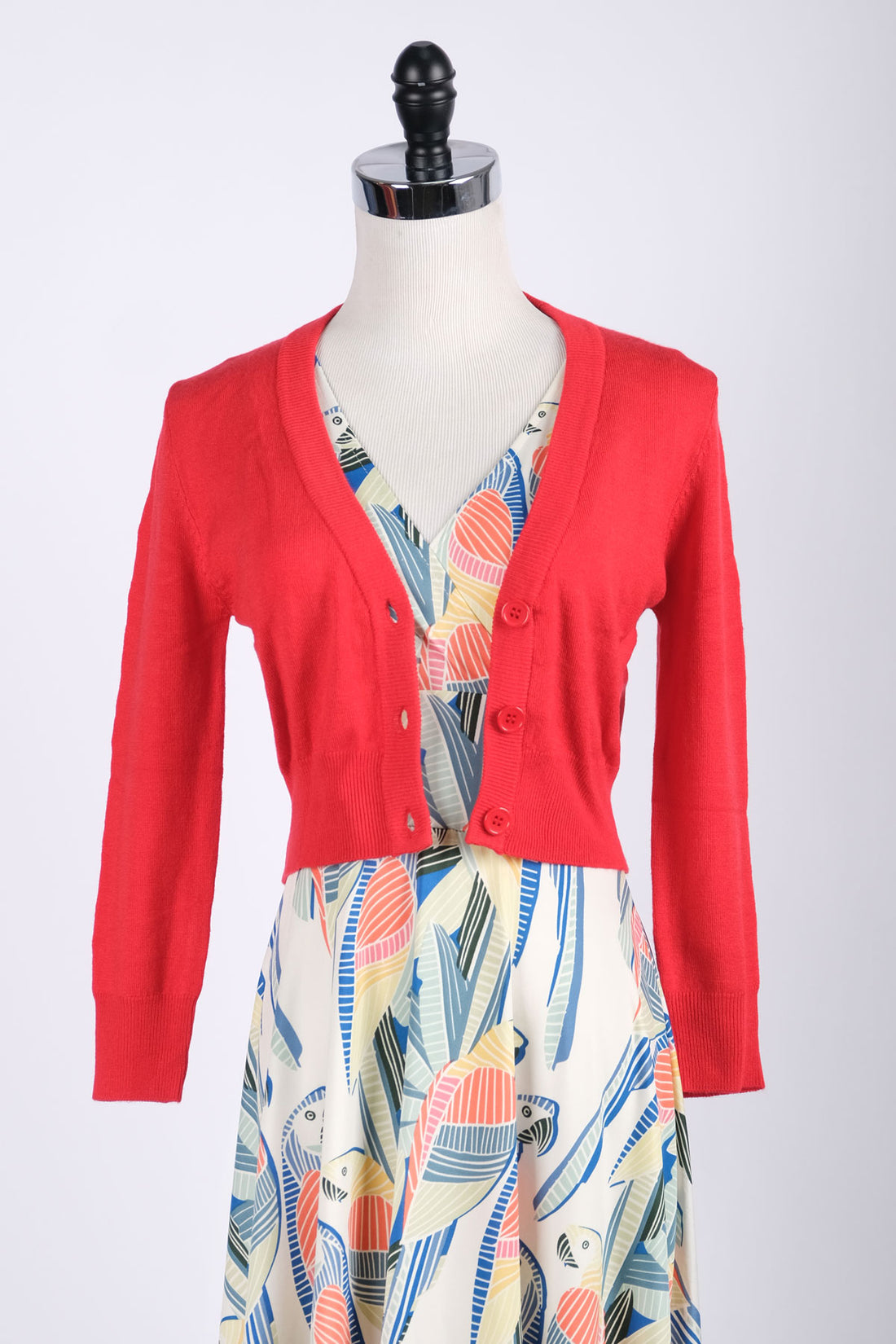 Tomato Red Cropped Cardigan – karina dresses