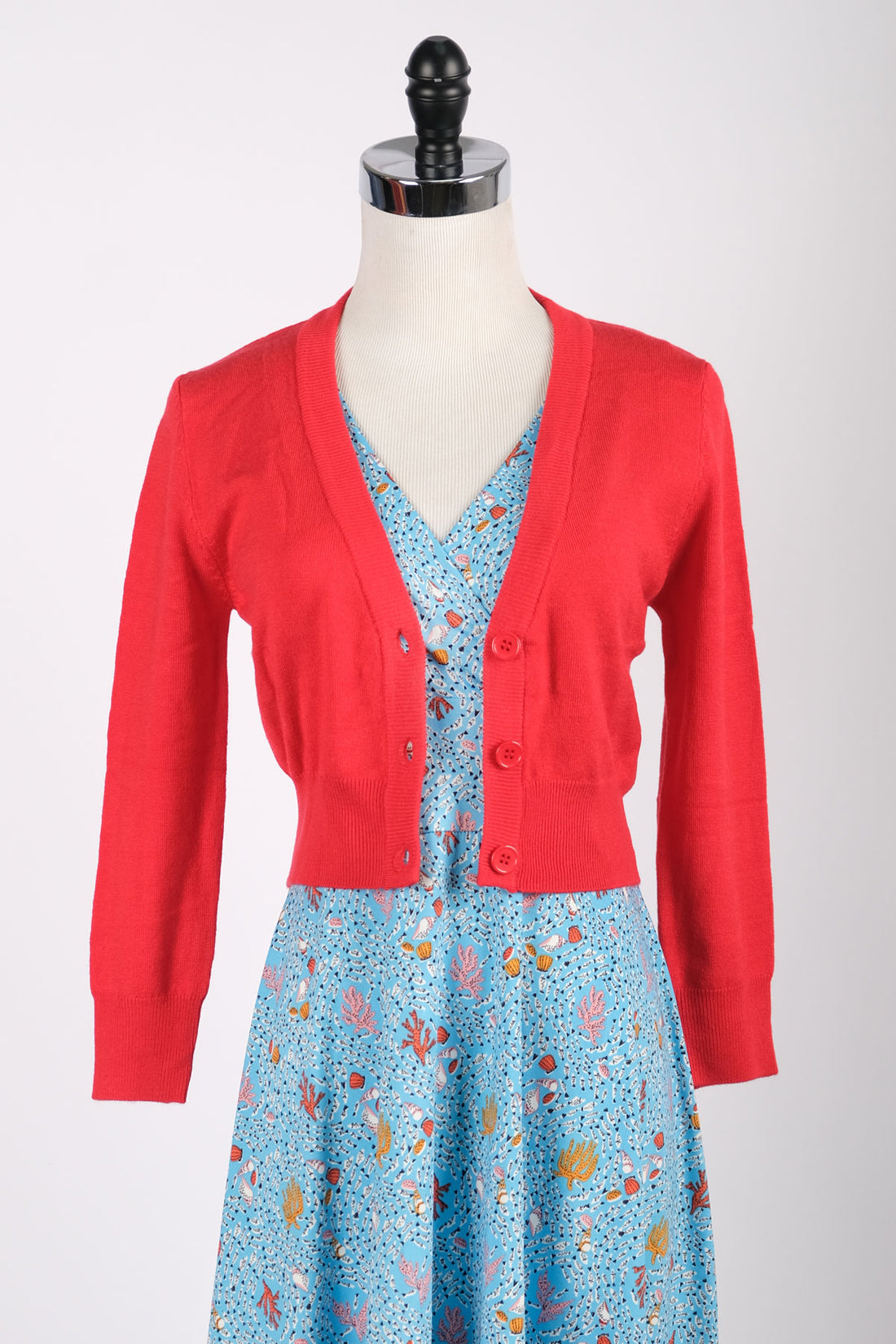 Tomato Red Cropped Cardigan – karina dresses