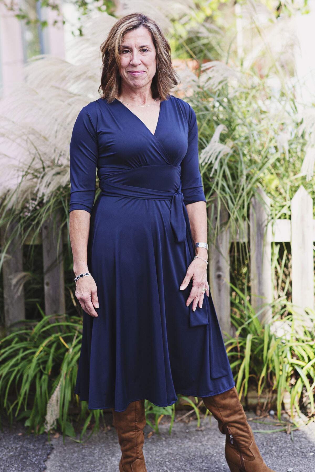 Margaret Dress (3/4 Sleeves) - Midnight Blue – karina dresses
