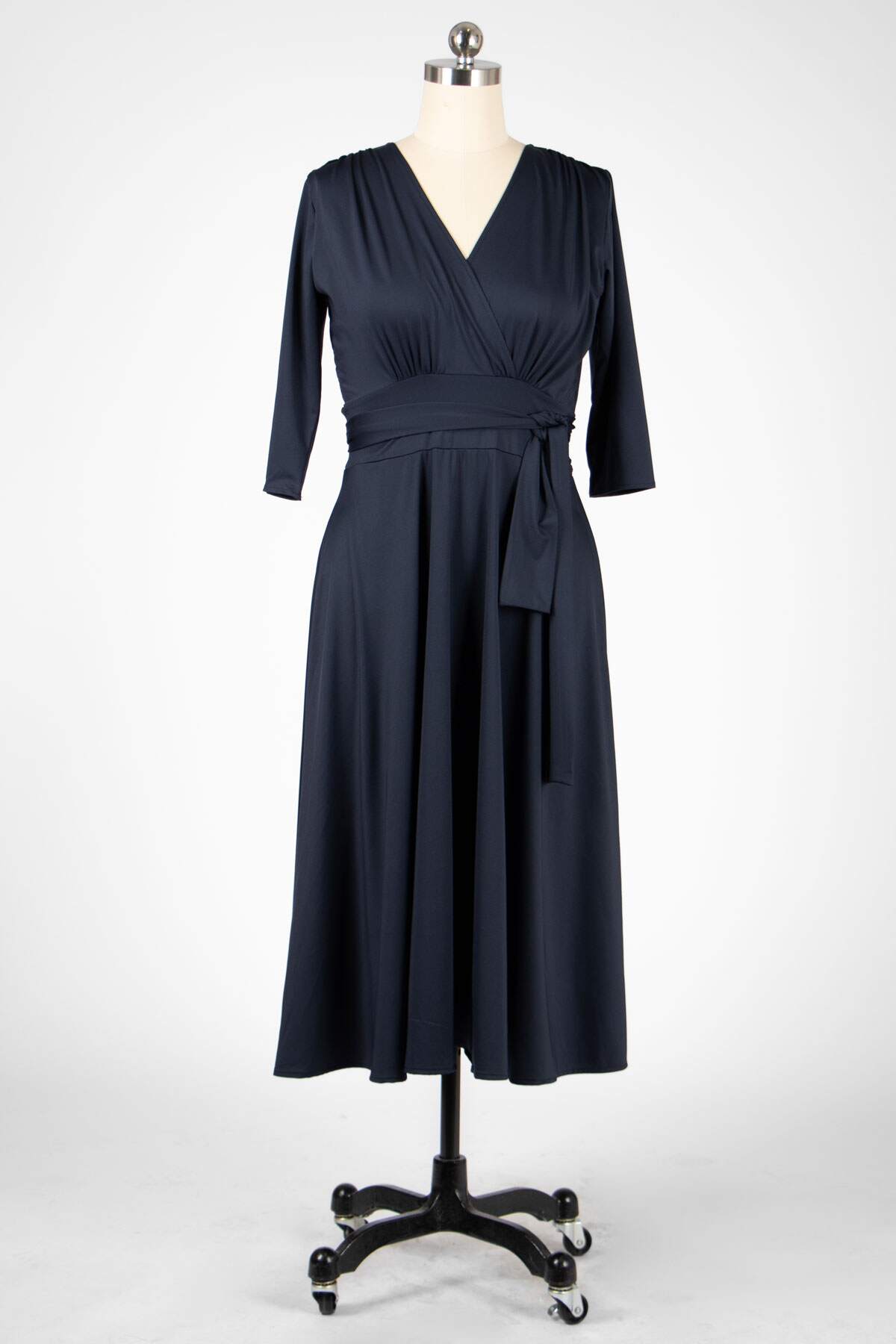 Margaret Dress (3/4 Sleeves) - Midnight Blue – karina dresses