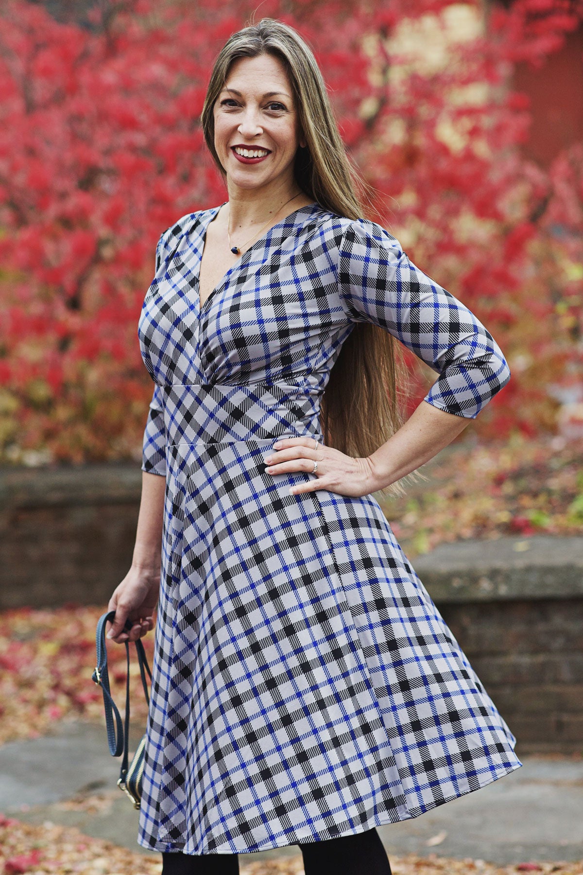 Megan Dress - Navy & Gray Plaid [FINAL SALE] – karina dresses
