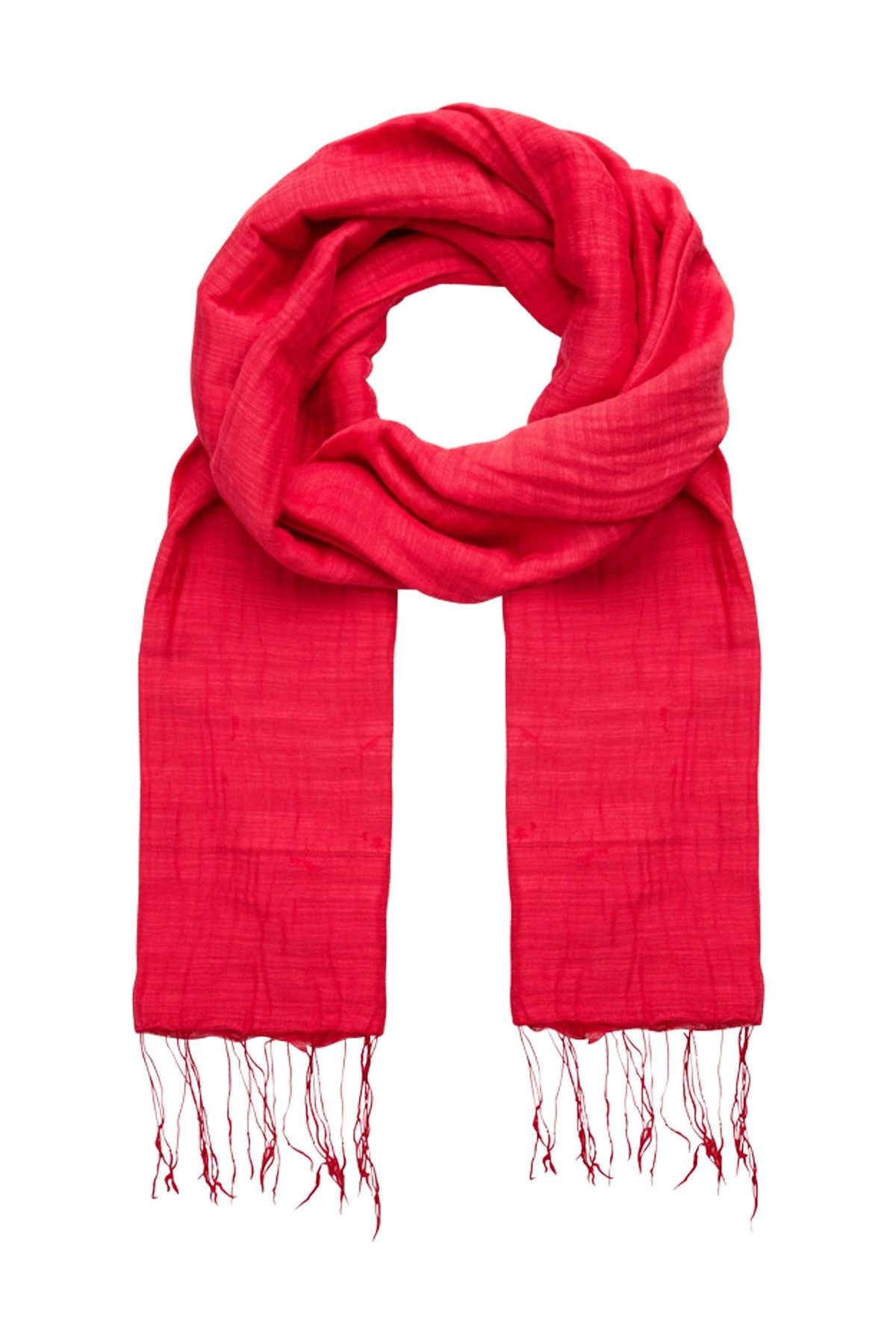 Red Silk & Cotton Scarf – karina dresses